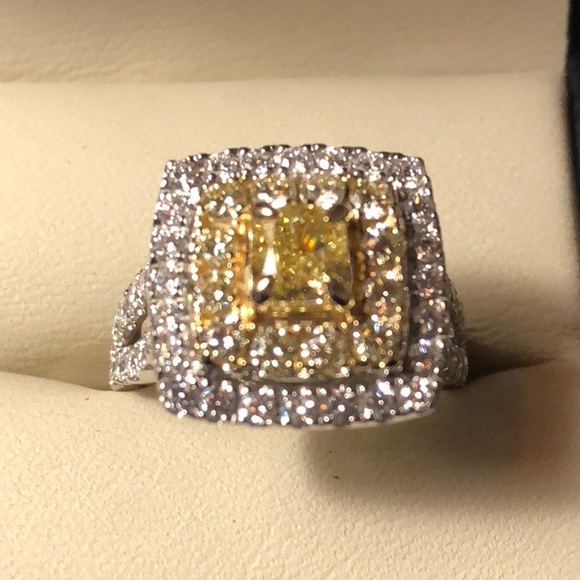 Modani | Jewelry | Fancy Light Yellow Diamond Ring Certified | Poshmark